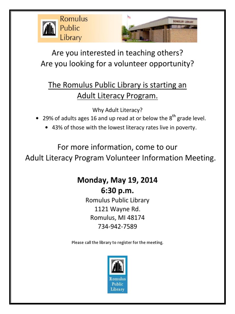 Romulus Library Adult Lit Info Meeting 5-19-14 | PDF | Wellness