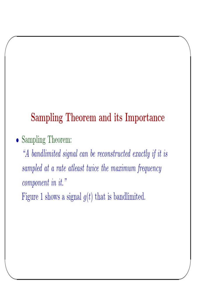 Understanding the Nyquist Sampling Theorem | PDF | Teaching Methods ...