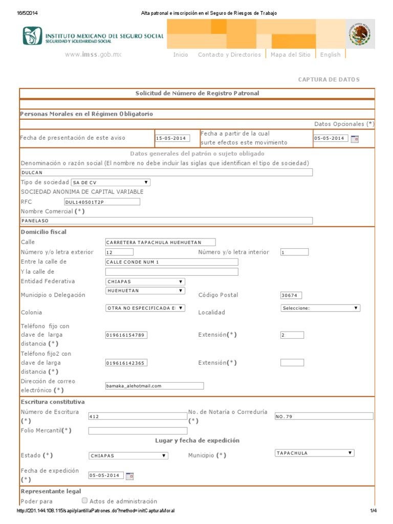 ALTA IMSS | Al por menor | Seguro