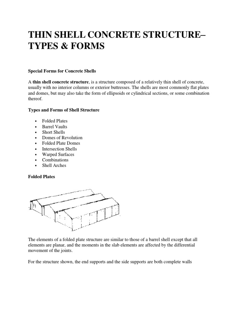 Thin Shell Concrete Structure | PDF | Building Technology | Components