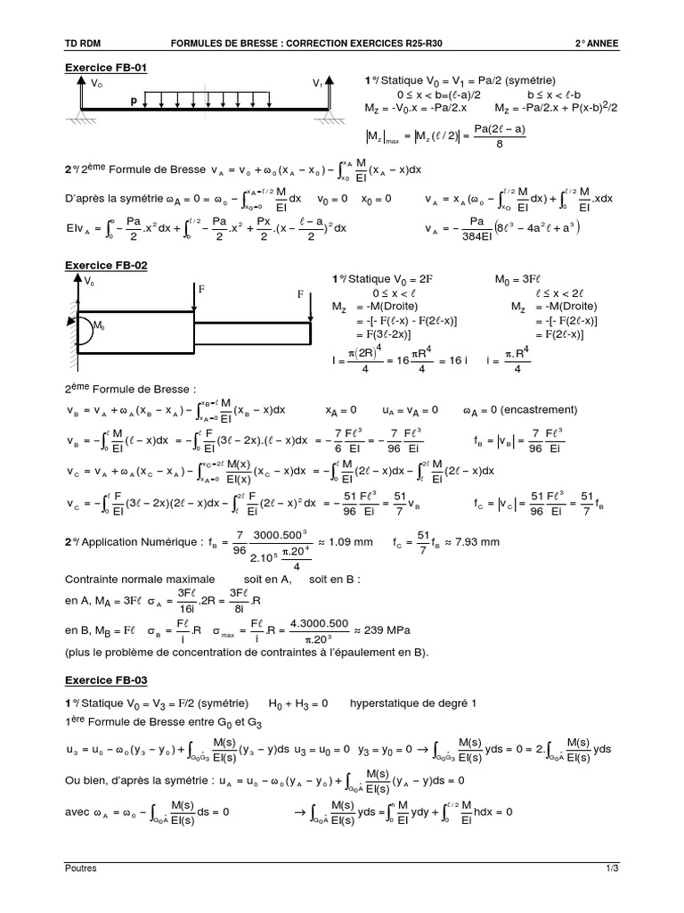 Correction Exercices Formules de Bresse | PDF