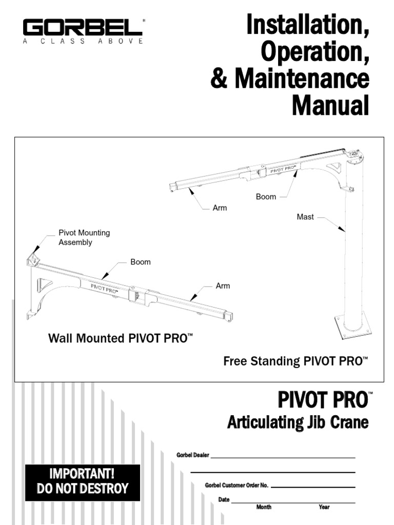 Pivot Pro | PDF | Crane (Machine) | Nut (Hardware)