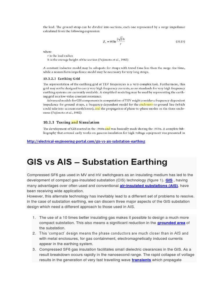 GIS Vs AIS - Substation Earthing | PDF | Electrical Substation ...