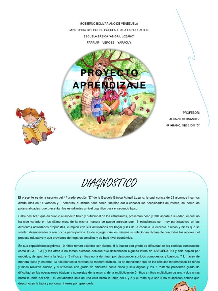 Proyecto de Aula Segundo Lapso Alonzo | PDF | Aprendizaje | Lectura (proceso)