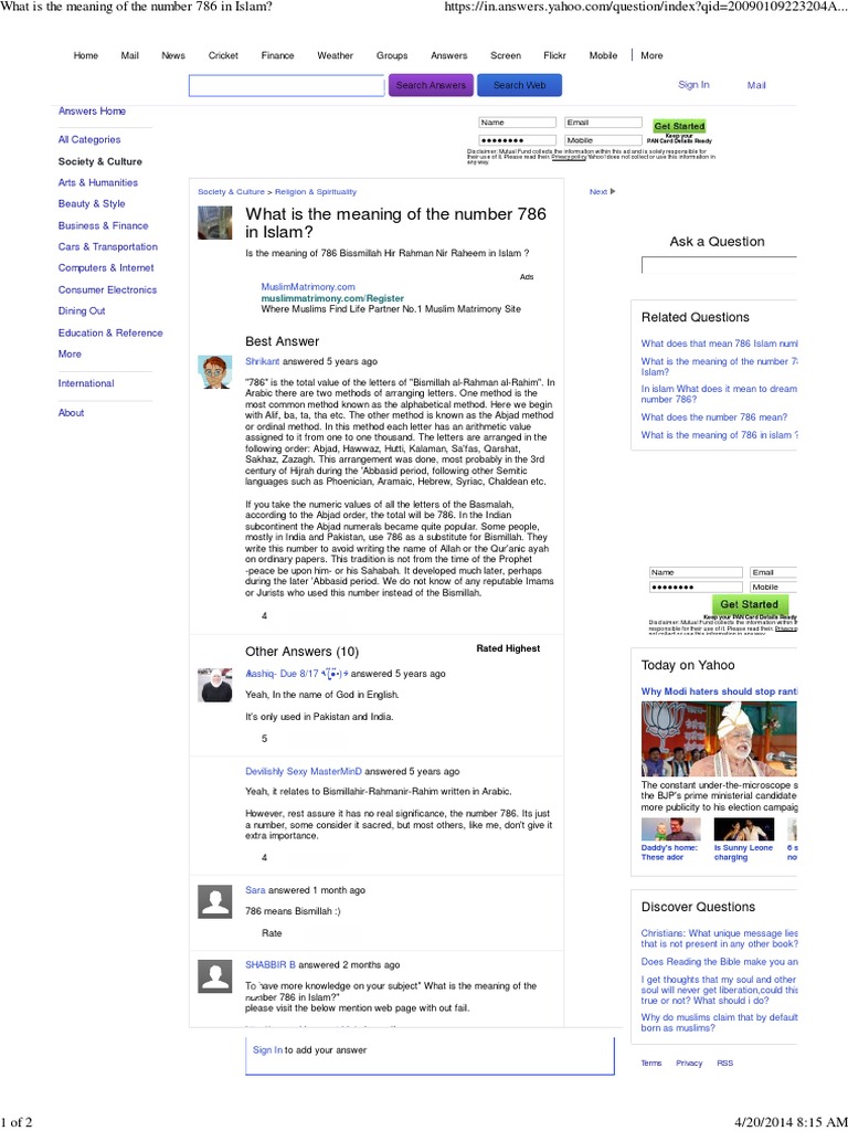 What is the Meaning of the Number 786 in Islam | Abrahamic Religions ...