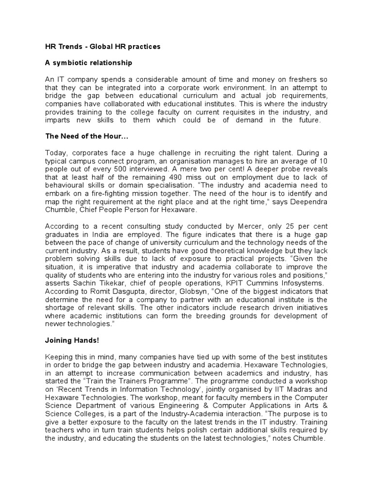 HR Trends - Global HR Practices | PDF | Performance Appraisal | Employment