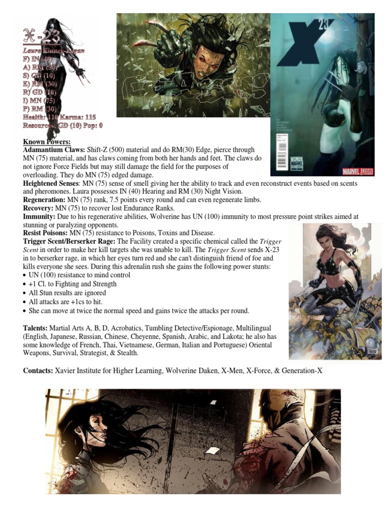 X-23 Powers and Abilities Overview | PDF