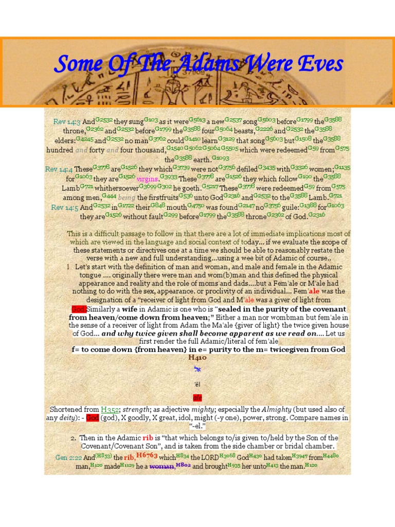 Adams-N-Eves Adamic Language Revealed Part-I | PDF | Adam | Joseph Smith