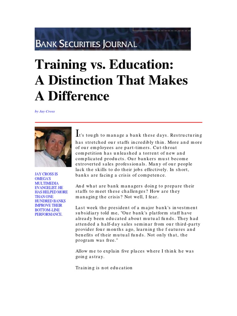 Training Vs Education | PDF | Investing | Banks