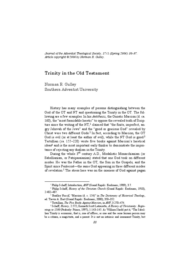 Trinity in The Old Testament - Norman Gulley | PDF | Jacob | Covenant ...