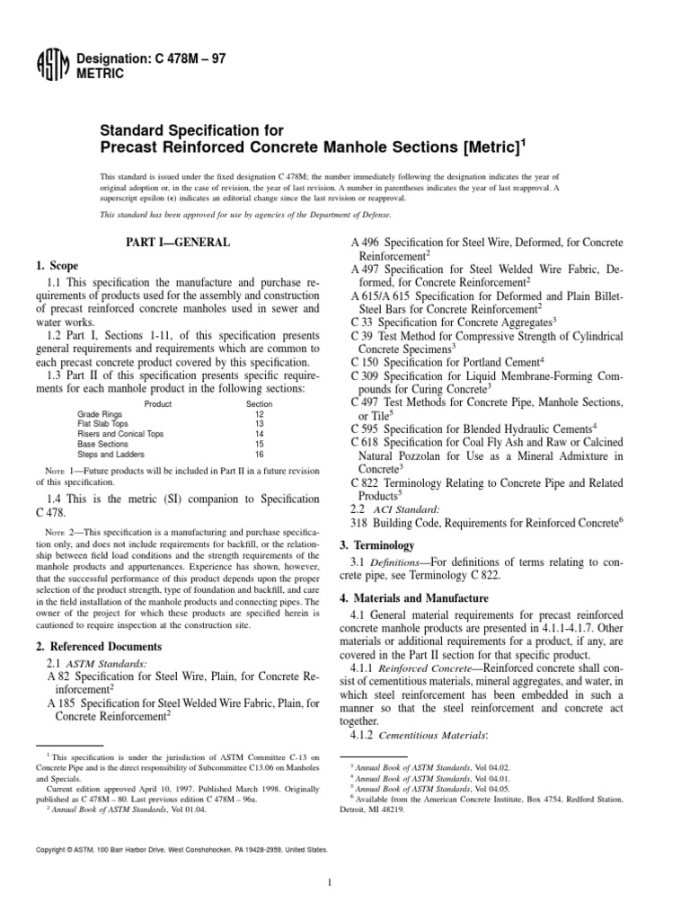 Astm c478m | Download Free PDF | Concrete | Cement