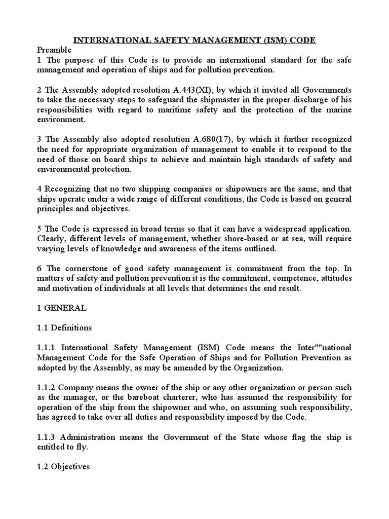 International Safety Management (Ism) Code | PDF | Safety | Audit