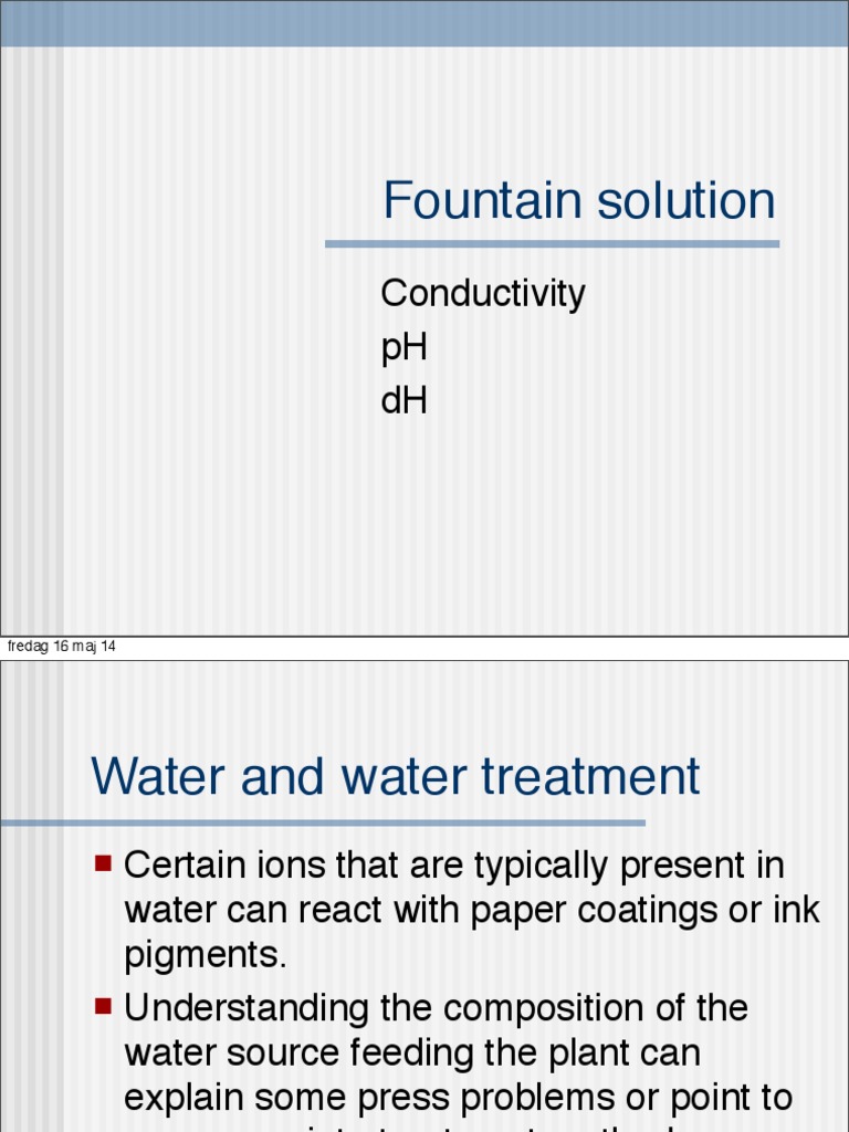 Fountain Solution in Offset | PDF | Ph | Properties Of Water