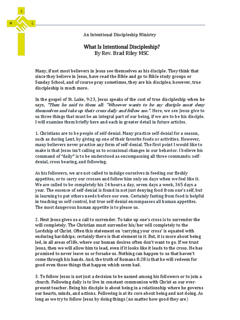What Is Intentional Discipleship | PDF | Disciple (Christianity ...