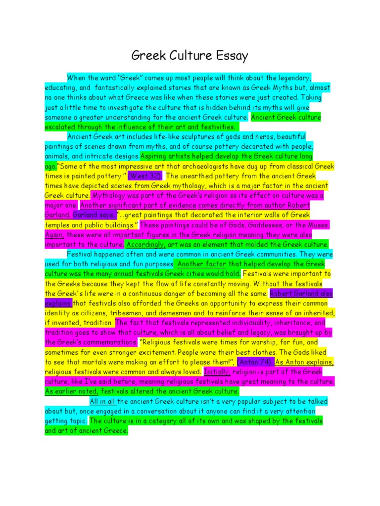 Greek Culture Paragraph | PDF | Greek Mythology | Cultural Anthropology