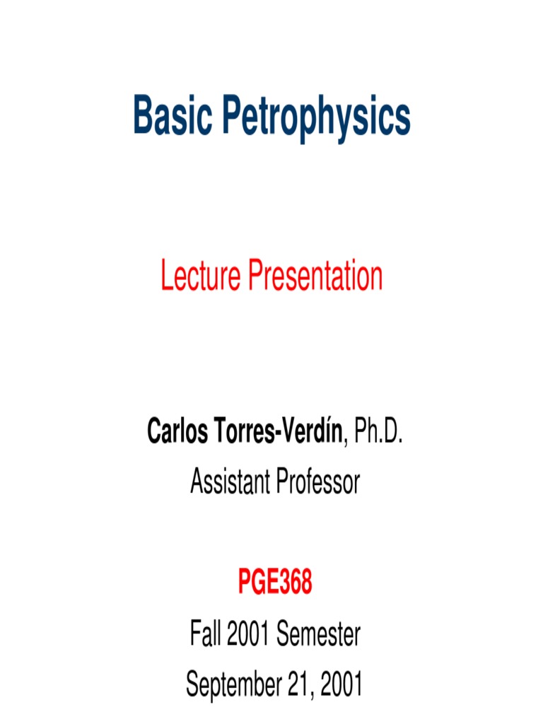 Basic Petrophysics