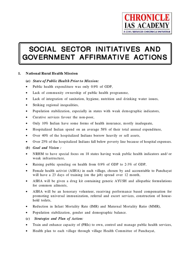 Social Sector Initiatives and Government | PDF | Millennium Development ...
