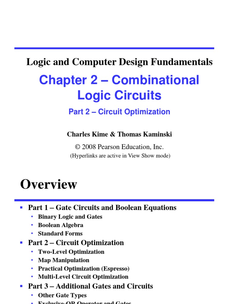 Combinational Logic Circuits: Logic and Computer Design Fundamentals ...