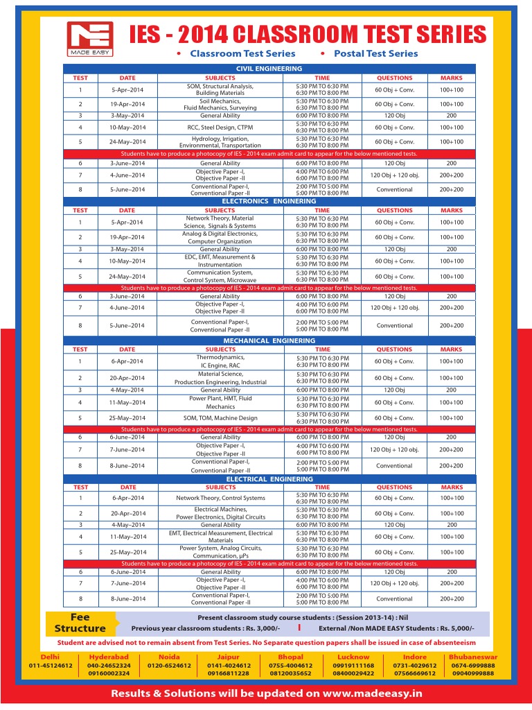 Classroom Test Series Postal Test Series | PDF | Test (Assessment ...