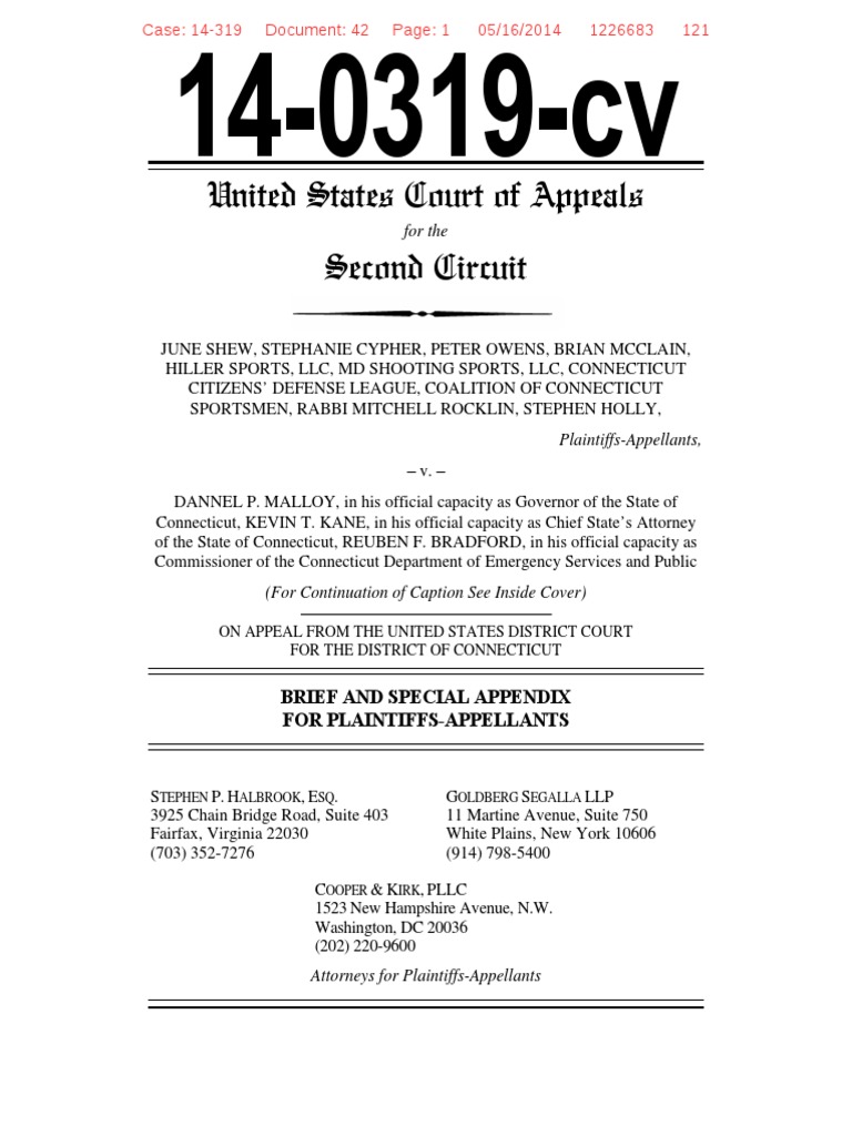 2nd Circuit Appellate Brief | Second Amendment To The United States ...
