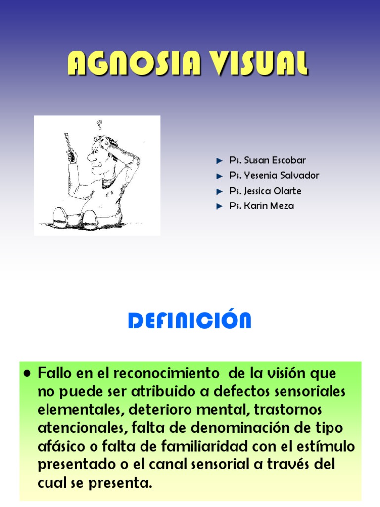 Agnosia Visual | PDF | Hemisferio cerebral | Percepción visual