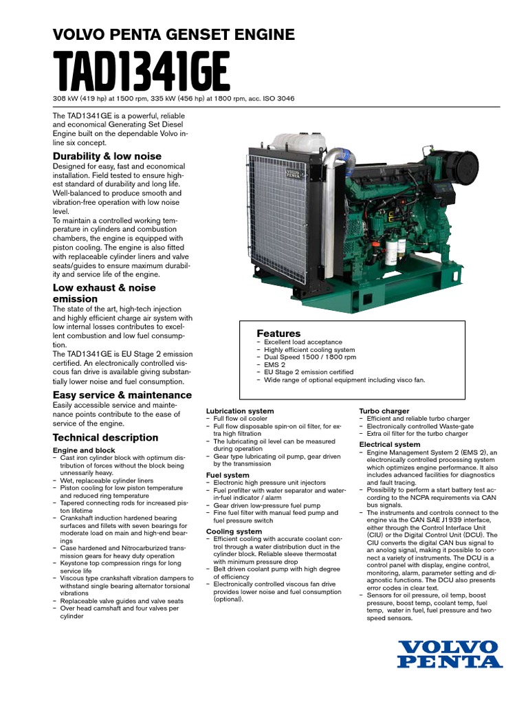 TAD1341GE | PDF | Piston | Cylinder (Engine)