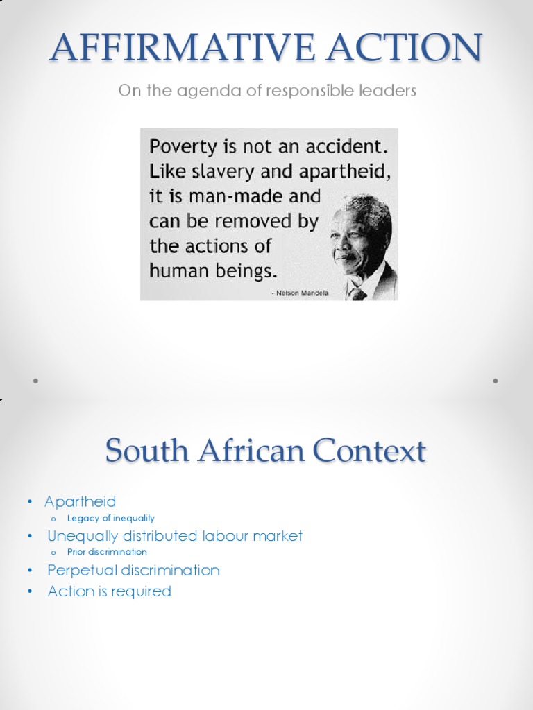 Affirmative Action: On The Agenda of Responsible Leaders | PDF ...