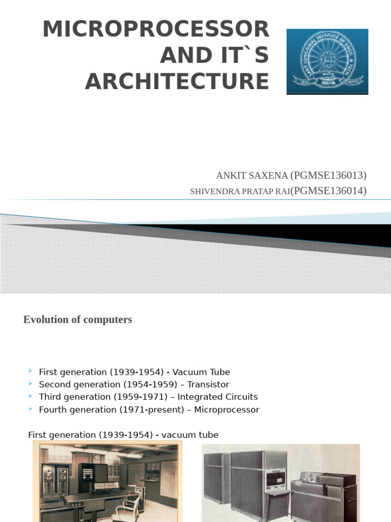 Microprocessor and It's Architecture | PDF | Central Processing Unit | Microprocessor