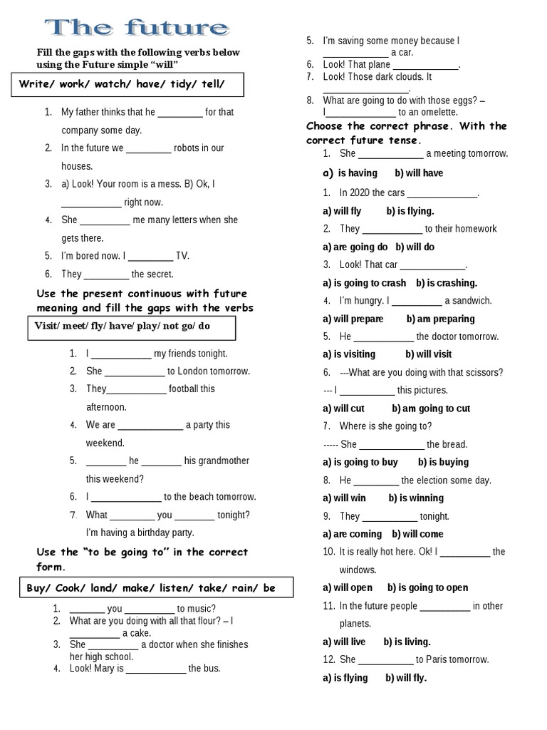 Future Simple Test | PDF | Verb | Grammar