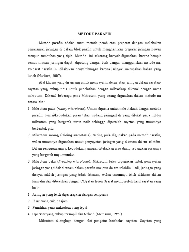 Metode Parafin | PDF
