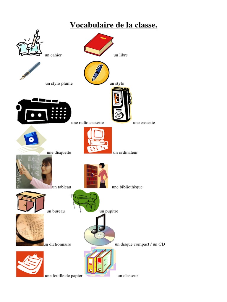 Vocabulaire de La Classe | PDF | Maison et jardin
