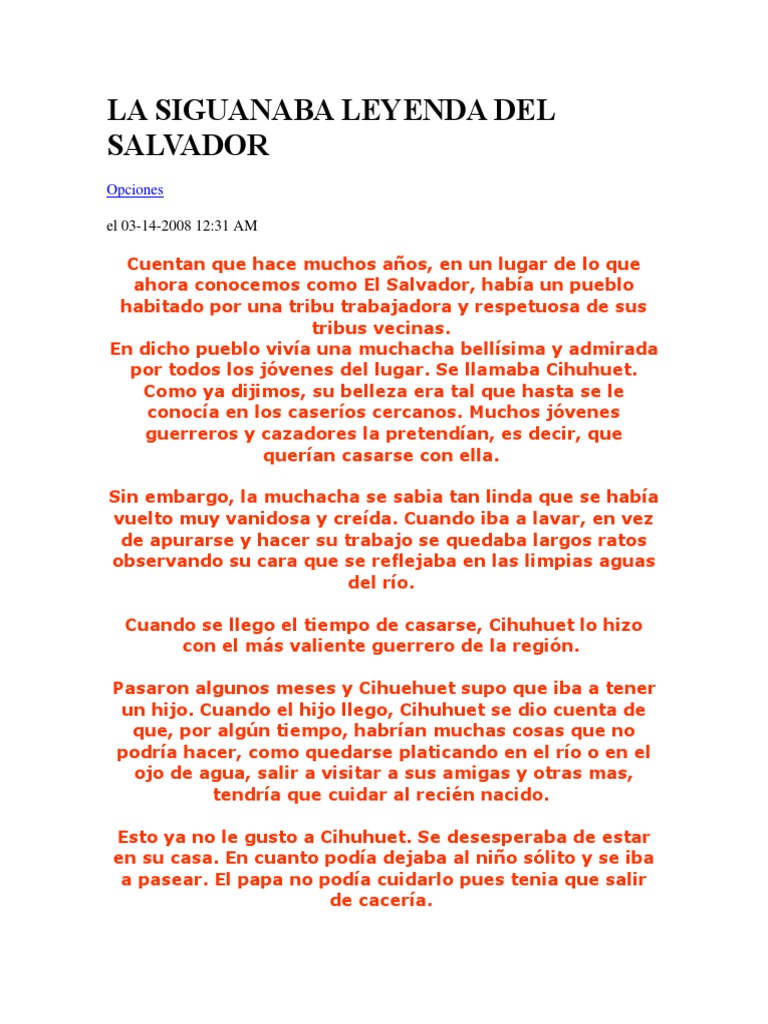 La Siguanaba Leyenda Del Salvador | El Salvador | Personajes mitologicos