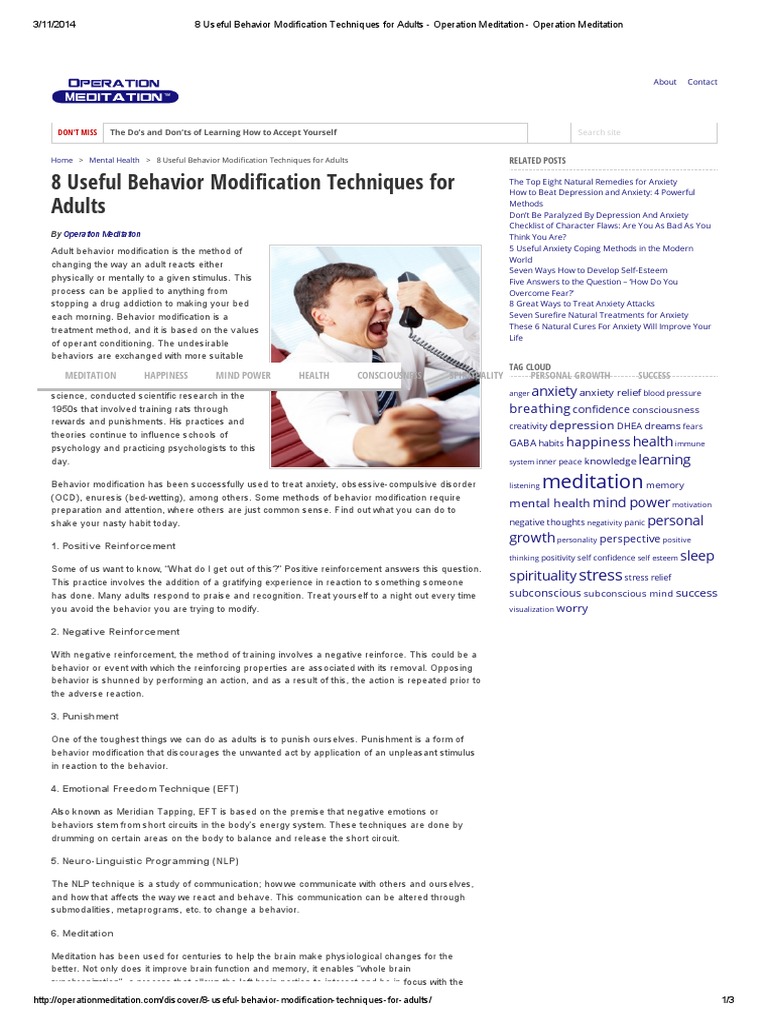 8 Useful Behavior Modification Techniques For Adults - Operation ...