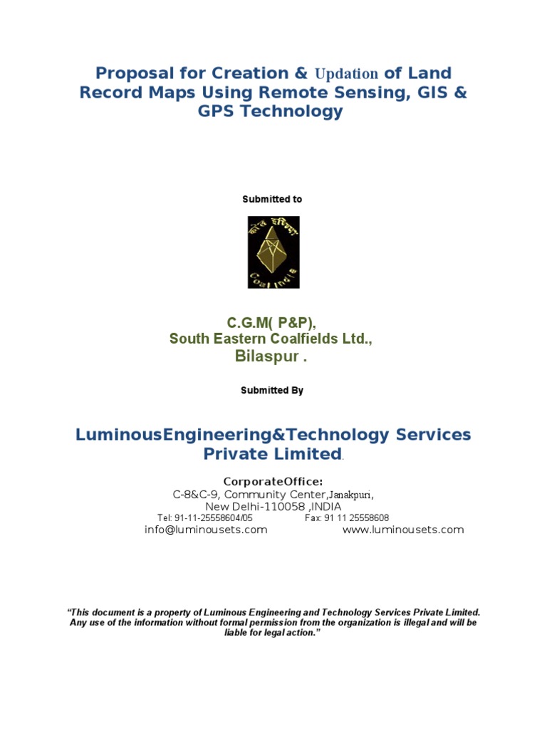 Land Record Maps Proposal Using GIS & GPS | PDF | Technology & Engineering
