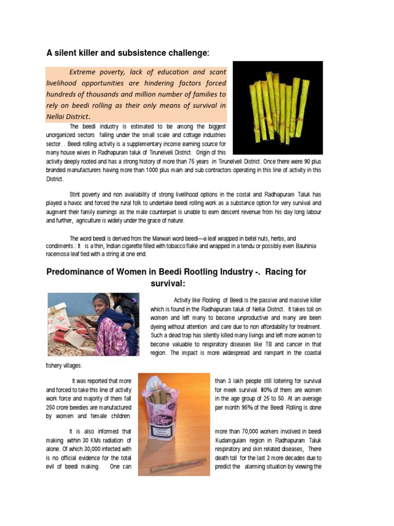 Beedi Rolling: A Silent Struggle in Kerala | PDF | Wellness | Medical