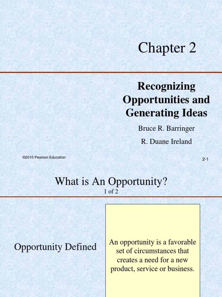 Recognizing Opportunities and Generating Ideas | PDF | Brainstorming ...