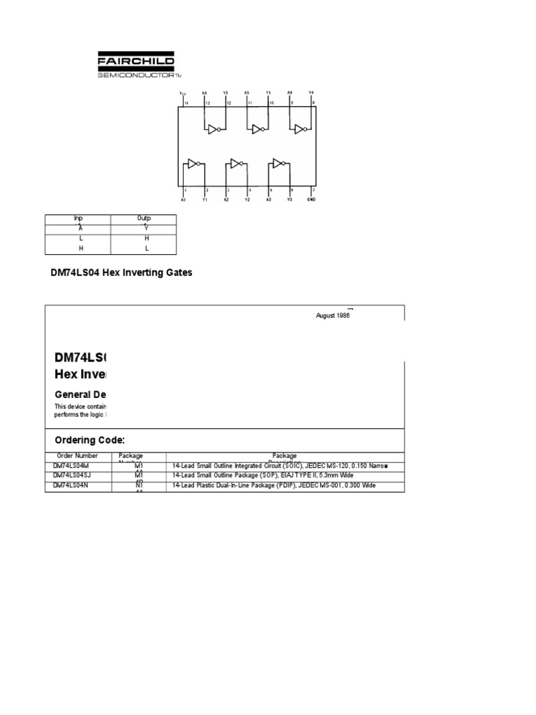 74ls04 Not Gate | PDF | Computing And Information Technology | Nature