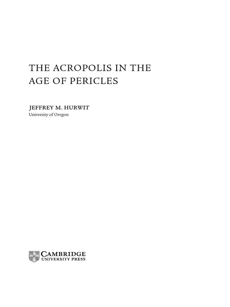 Acropolis in The Age of Pericles | PDF | Athena | Mycenae