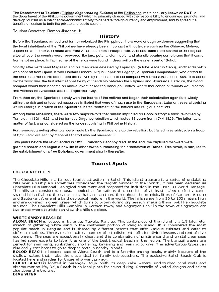 Bohol Tourism | PDF | Nature