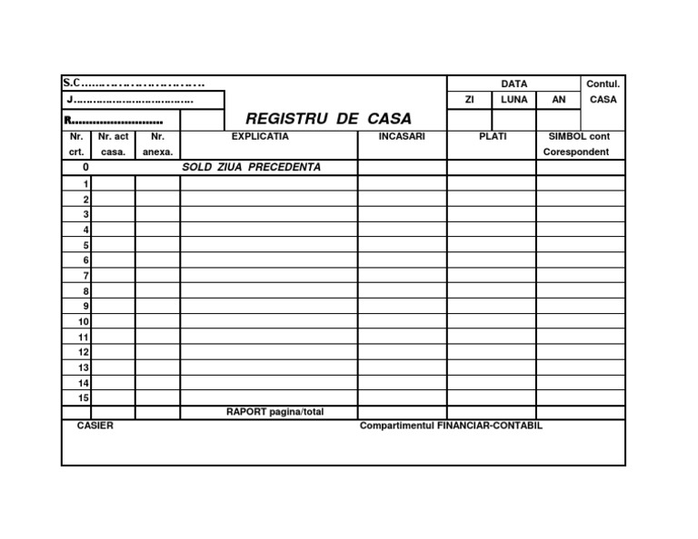 Model Registru de Casa | PDF