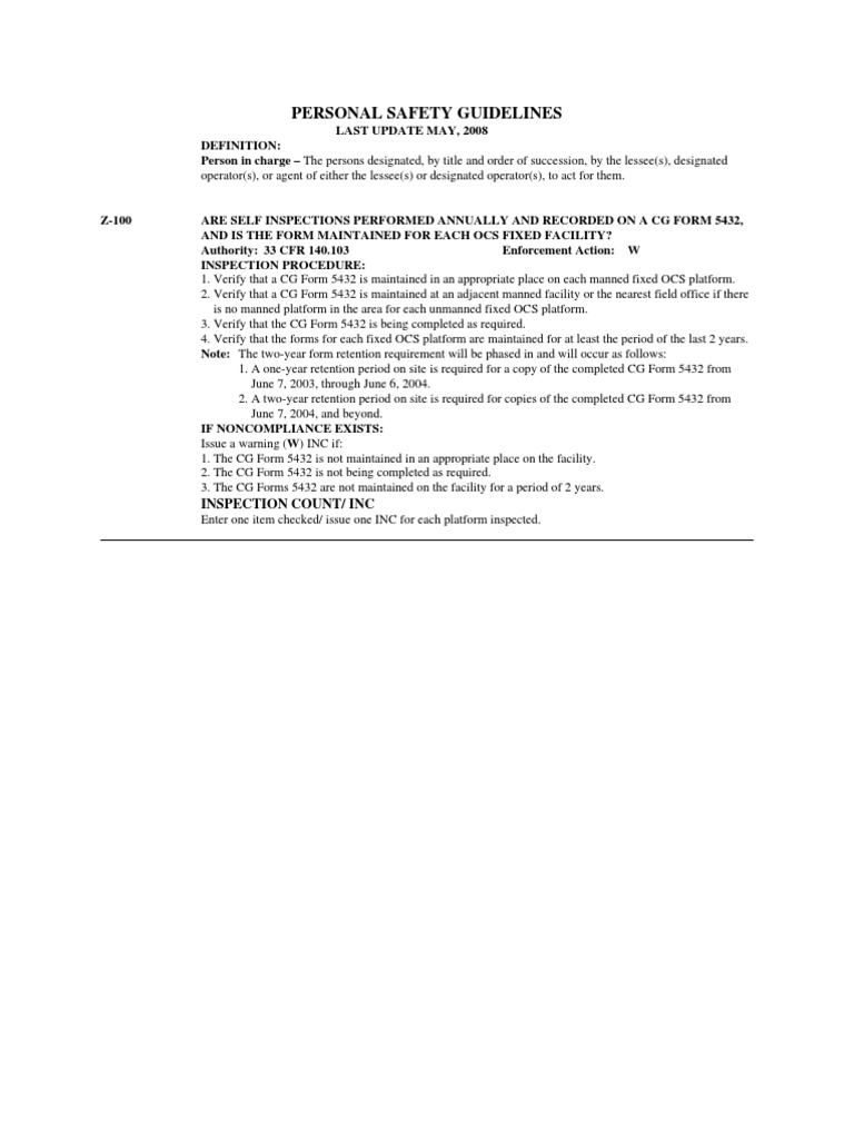 Personal Safety Guidelines for OCS Compliance | PDF | Computers
