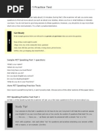 PET Speaking - Sample Tests | PDF | Vocabulary | Cognition