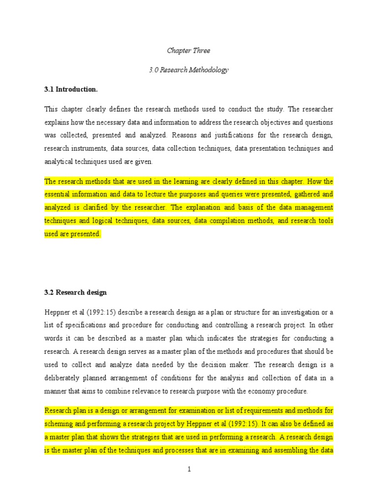 Chapter Three 3 0 Research Methodology 3 1 Introduction | PDF | Sampling (Statistics ...