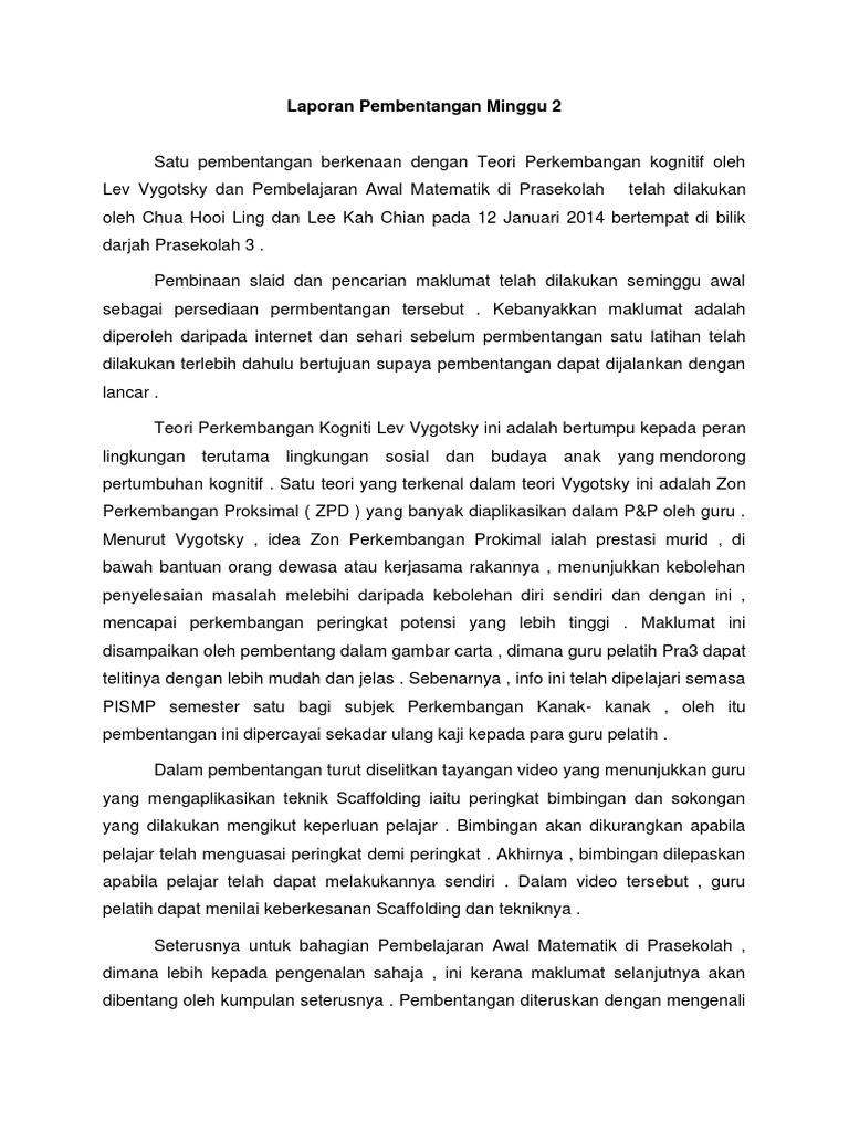 Laporan Pembentangan Minggu 2 | PDF