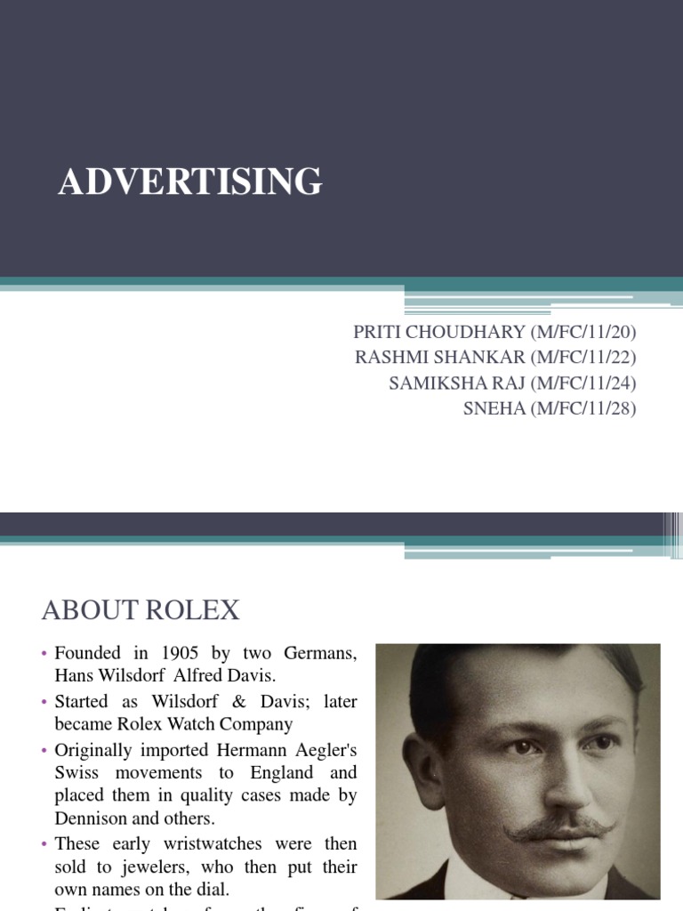 ROLEX, Watch Presentation Rolex Watch Compny | PDF | Marketing | Business
