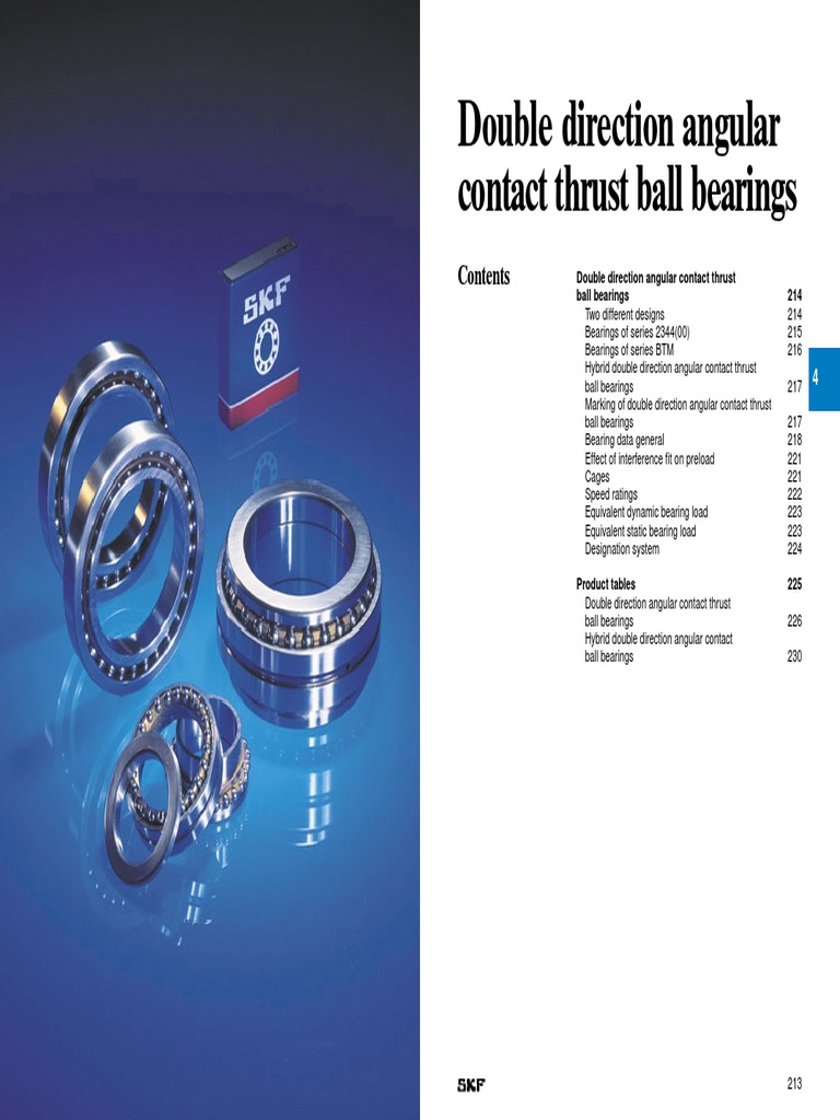 SKF Double Direction Angular Contact Trust Roller Bearings | PDF ...
