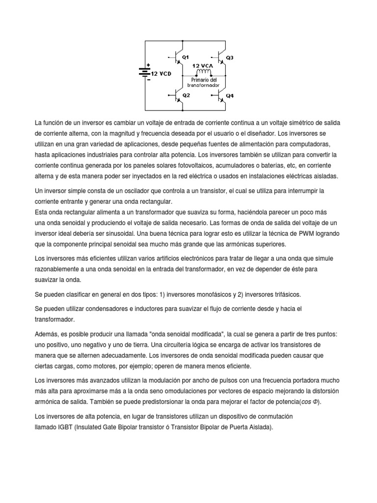Inversor DC Ac | PDF | Inversor de energia | Electromagnetismo
