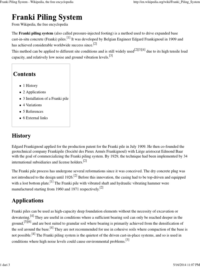 Franki Piling System | PDF | Engineering | Infrastructure