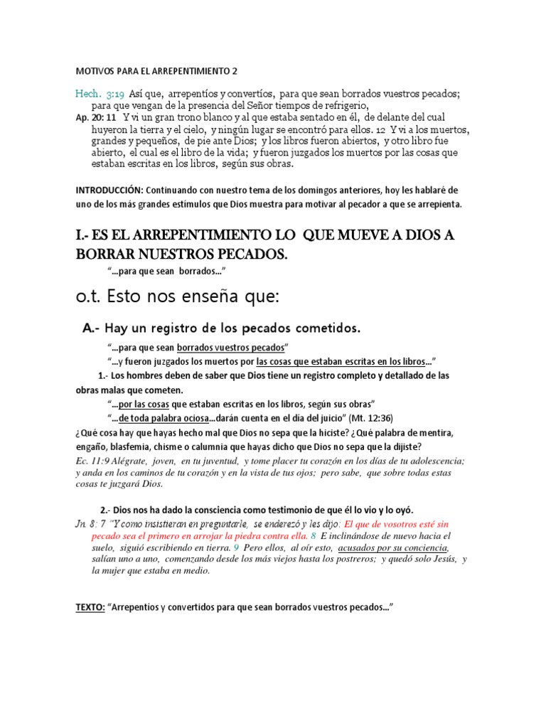 Arrepentios para Que Sean Borrados Los Pecados | PDF | Pecado | Jesús