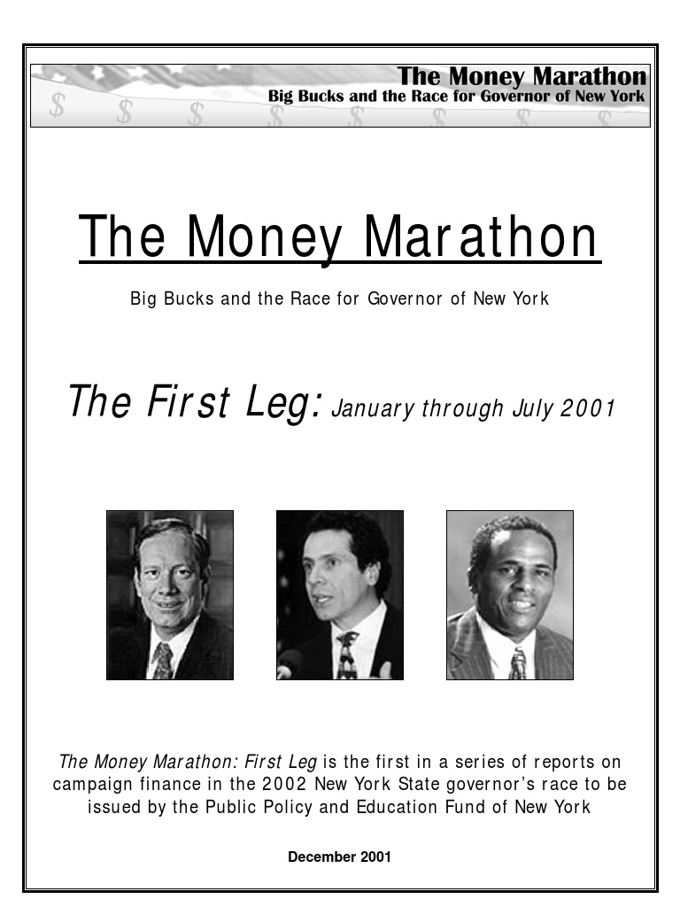 The Money Marathon | PDF | Campaign Finance In The United States ...